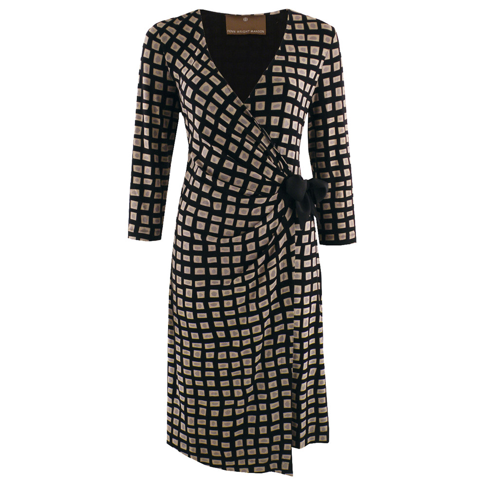 Fenn Wright Manson Vintage Square Wrap Dress in Black