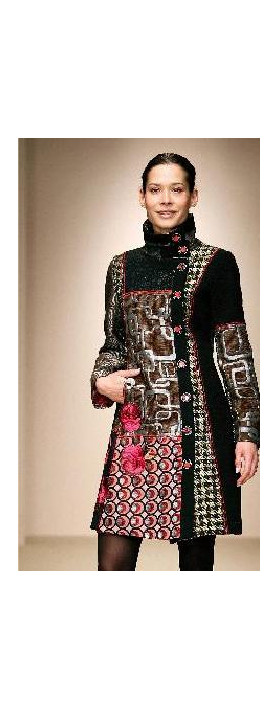 Desigual Polish Overcoat in Nero Black