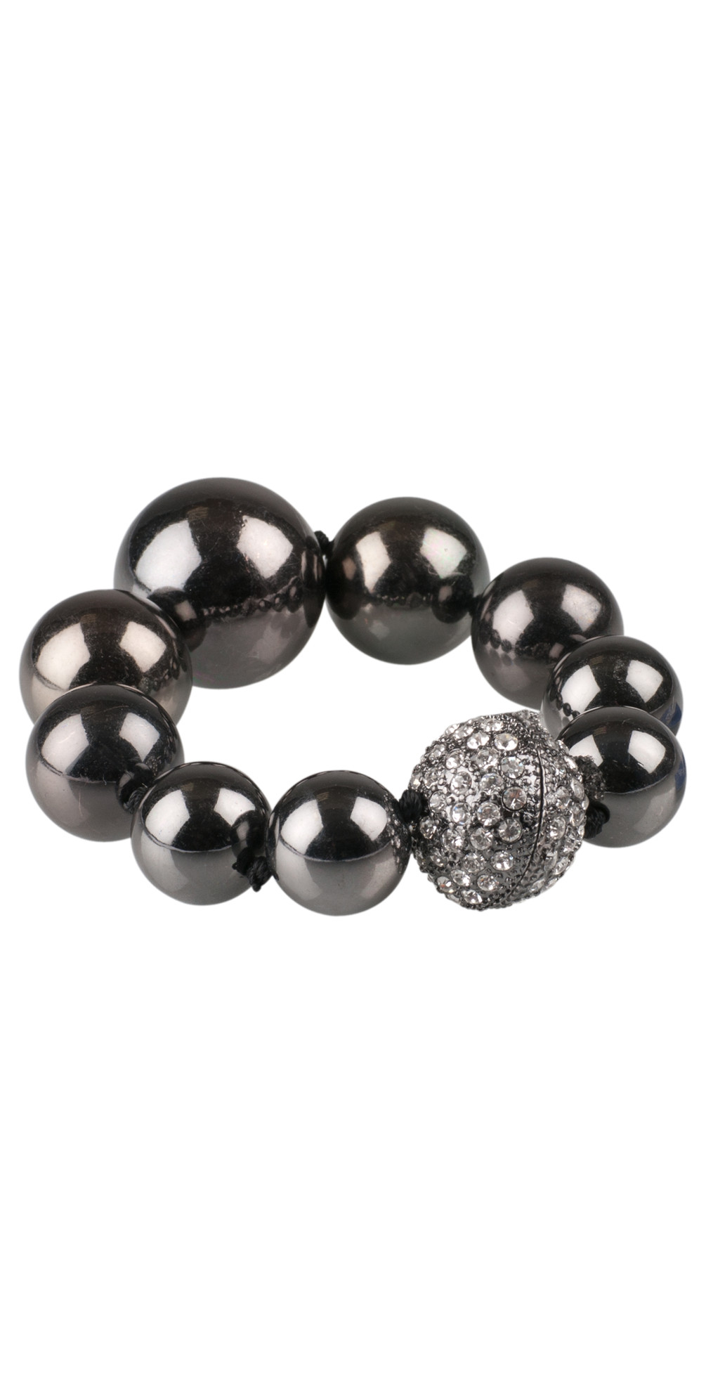 Gemini Woman Crystal Ball Bracelet in Pewter