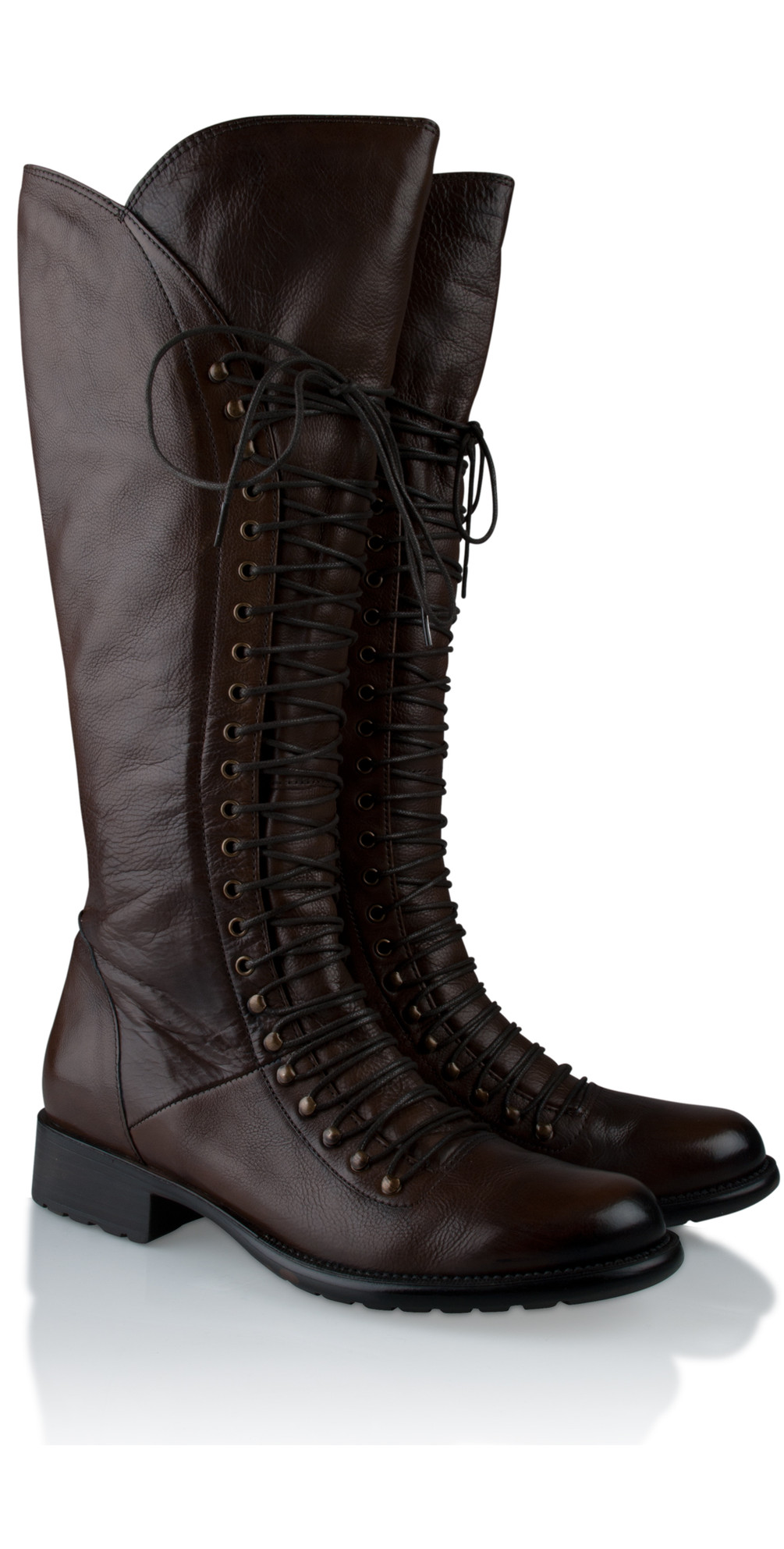 Cara Footwear Lace Front Boot in Brown