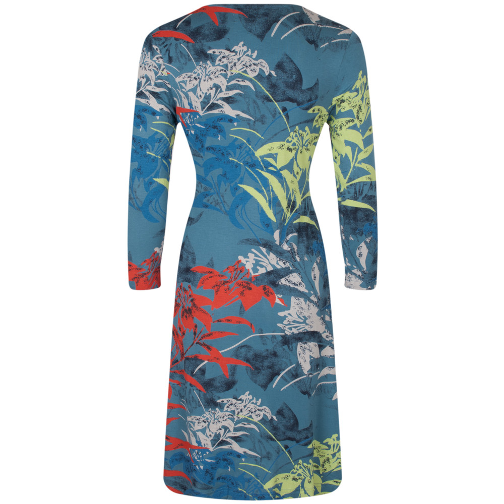 Capri Clothing Three Quarter Sleeve Rimini Dress in Blue