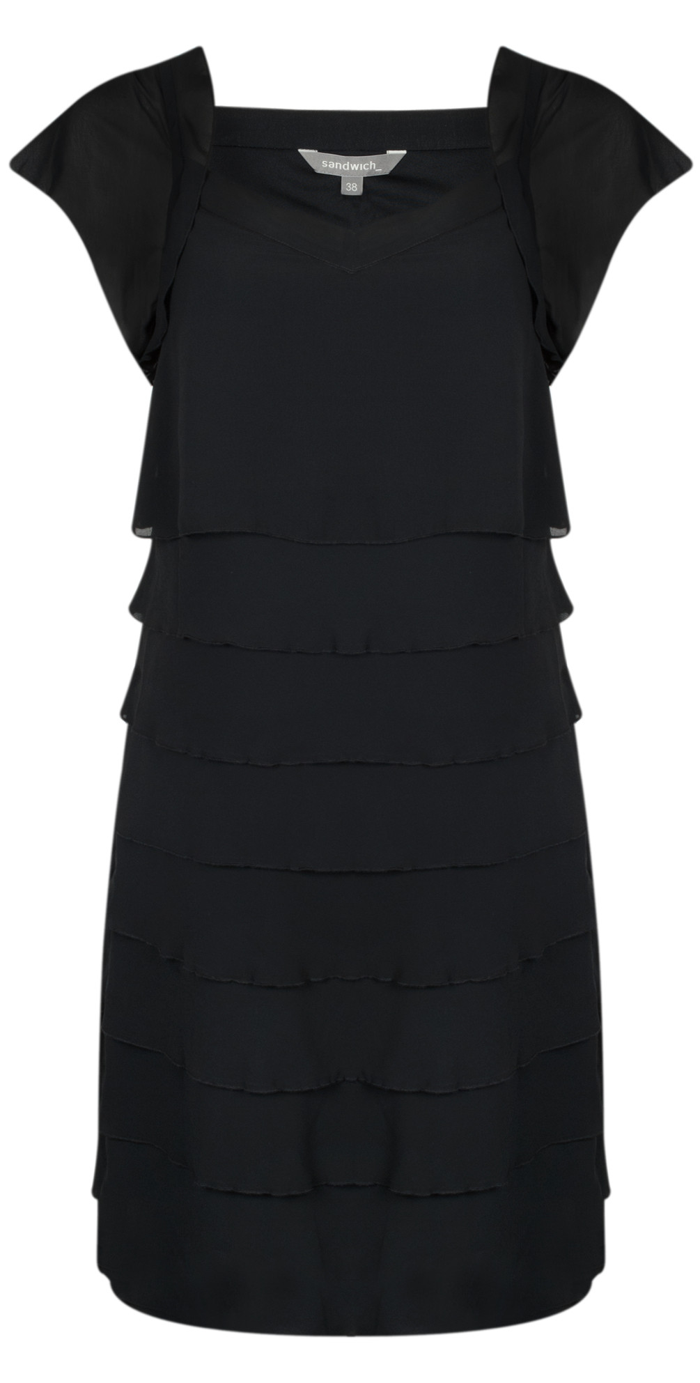 Sandwich Clothing Frill Layer Dress in Black