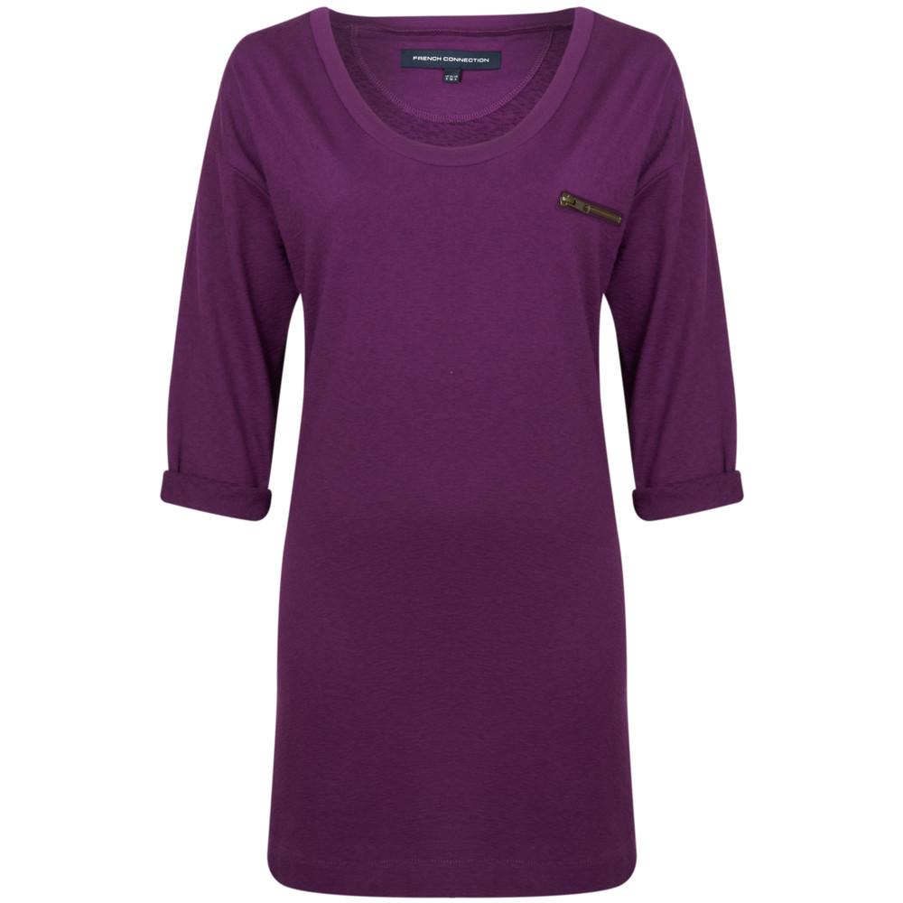 French Connection Lizzy Cotton Dress in Amethyst