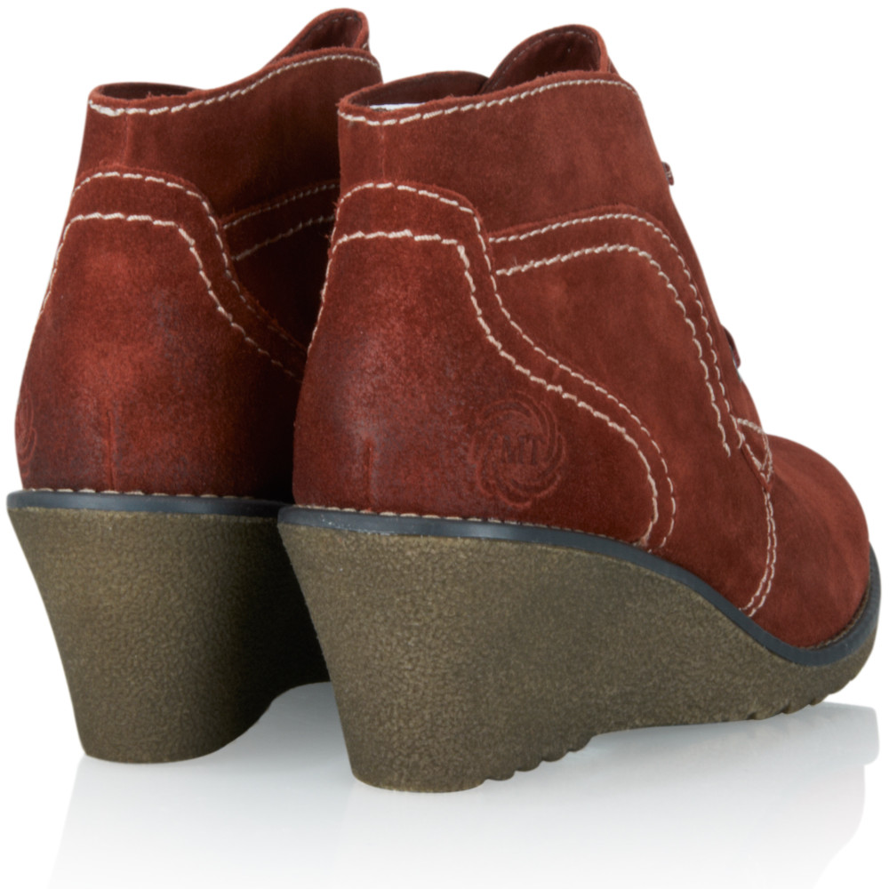 Marco Tozzi Suede Leather Wedge Ankle Boot in Orange