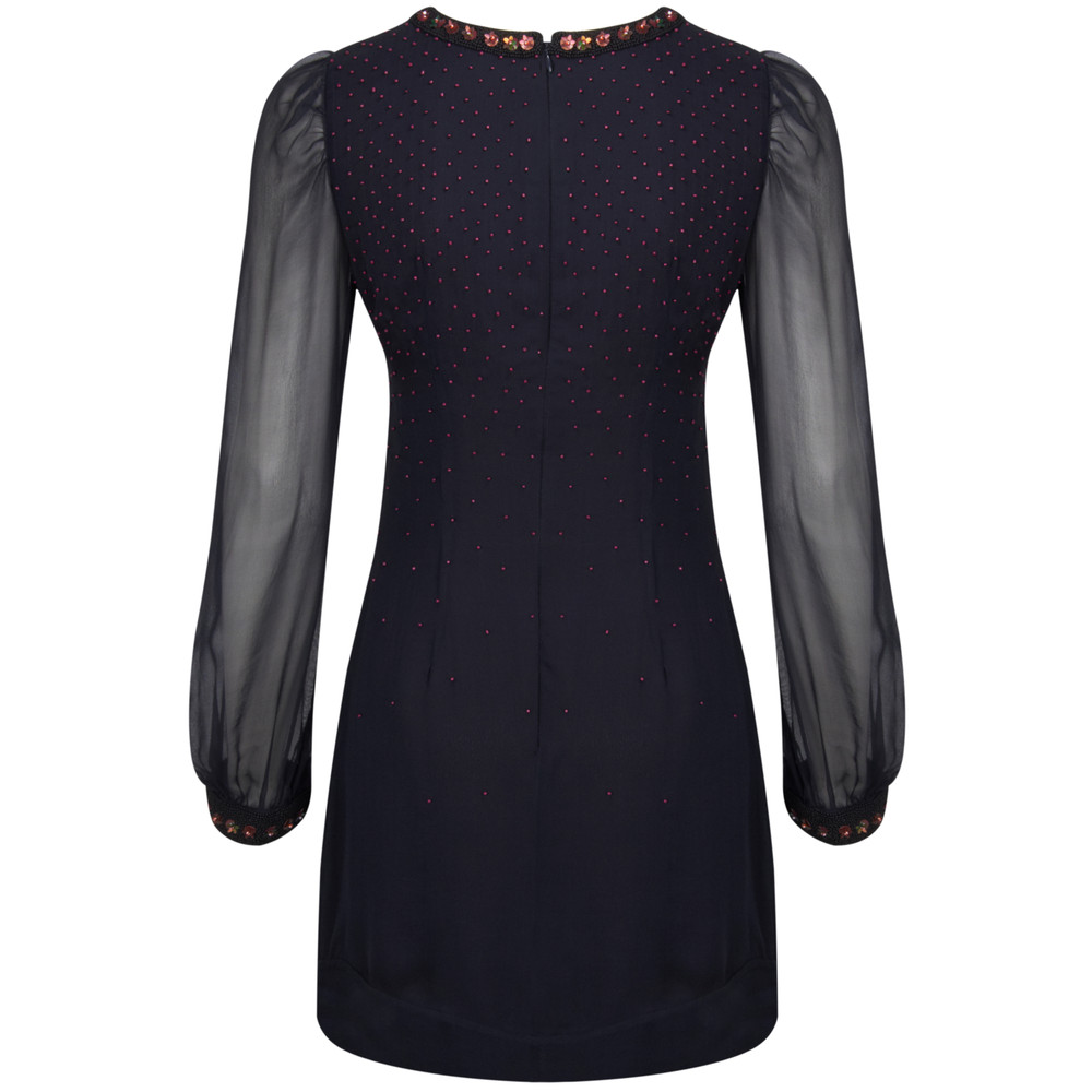 French Connection Winter Gems Long Sleeve Tunic Dress in balsamic