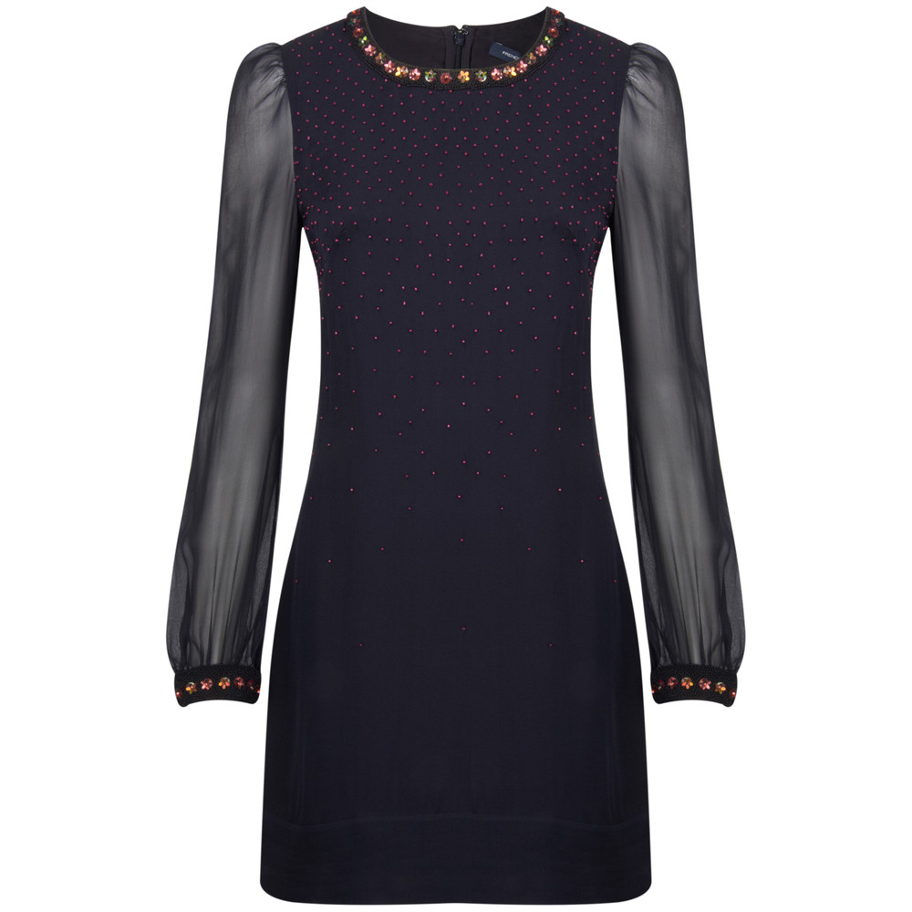 French Connection Winter Gems Long Sleeve Tunic Dress in balsamic