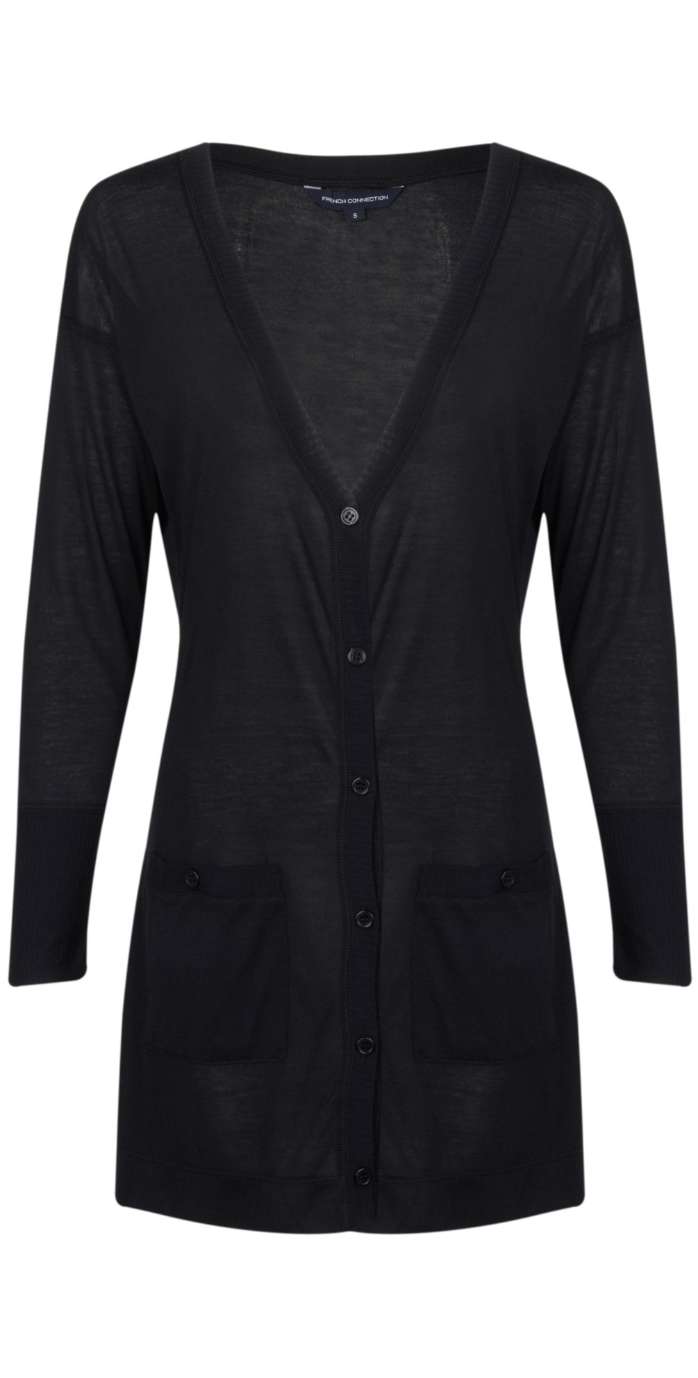 French Connection Ramona V-neck Cardigan in Black