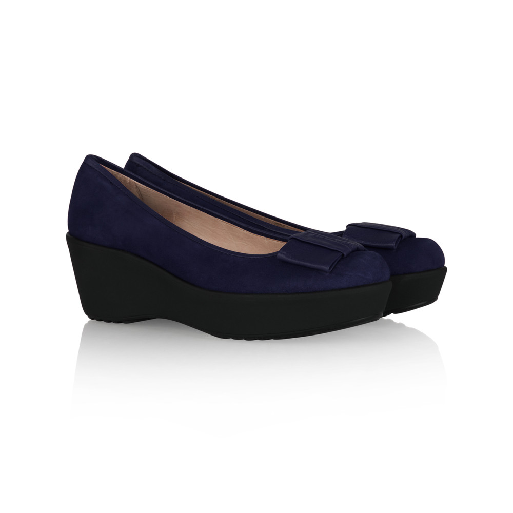 Unisa Shoes Kid Suede Platform Slip on Shoe in Antartica