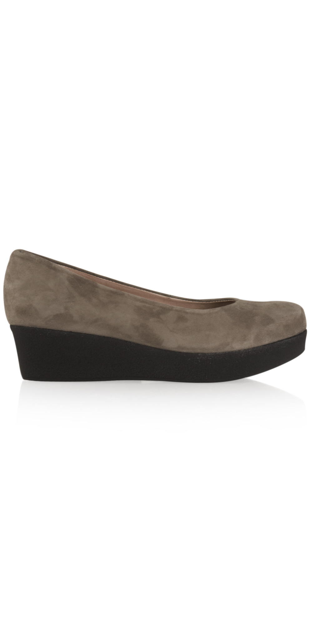KMB Flatform Wedge Pump in Taupe