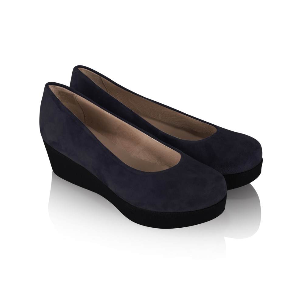 KMB Flatform Wedge Pump in Azul