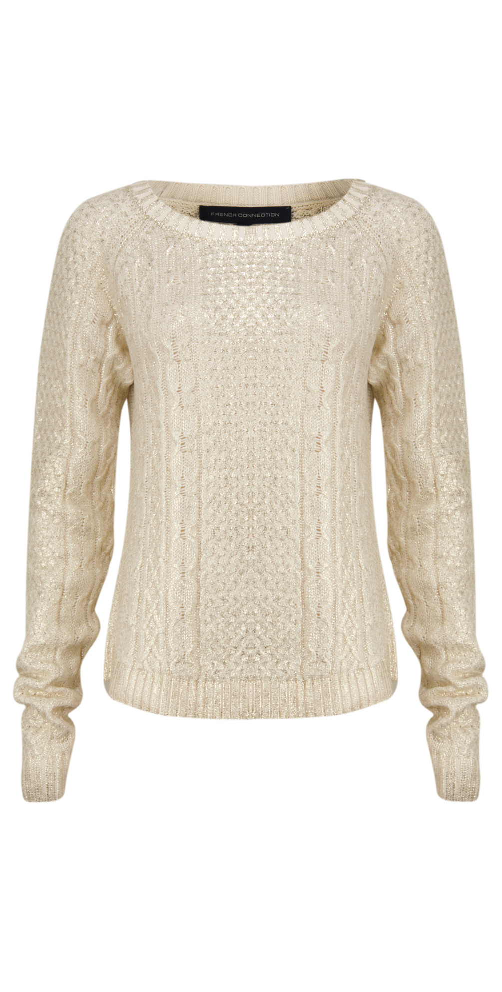 French Connection Cable Classic Jumper in Daisy White