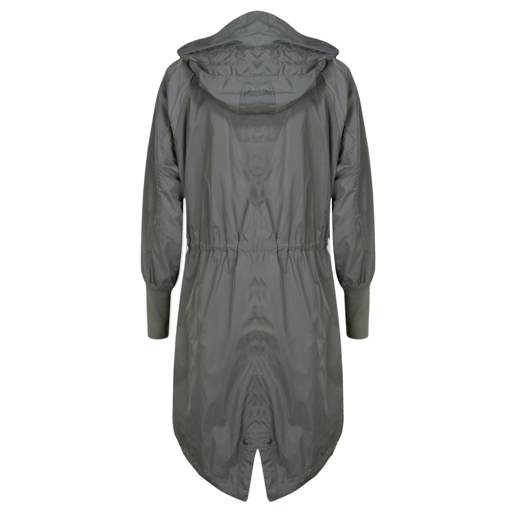 Sandwich Clothing Long Dull Nylon Parka in Steel Grey