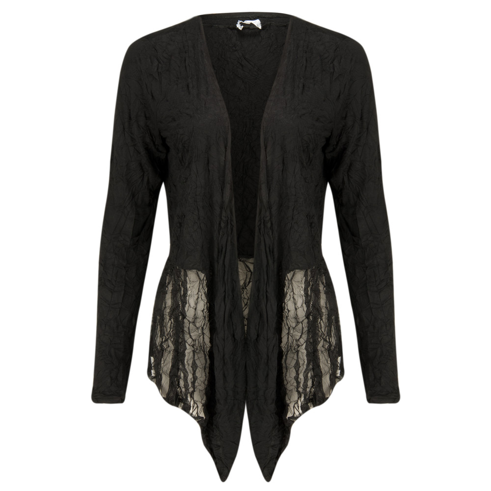 Lauren Vidal Trendy Netted Cardigan in Noir Black