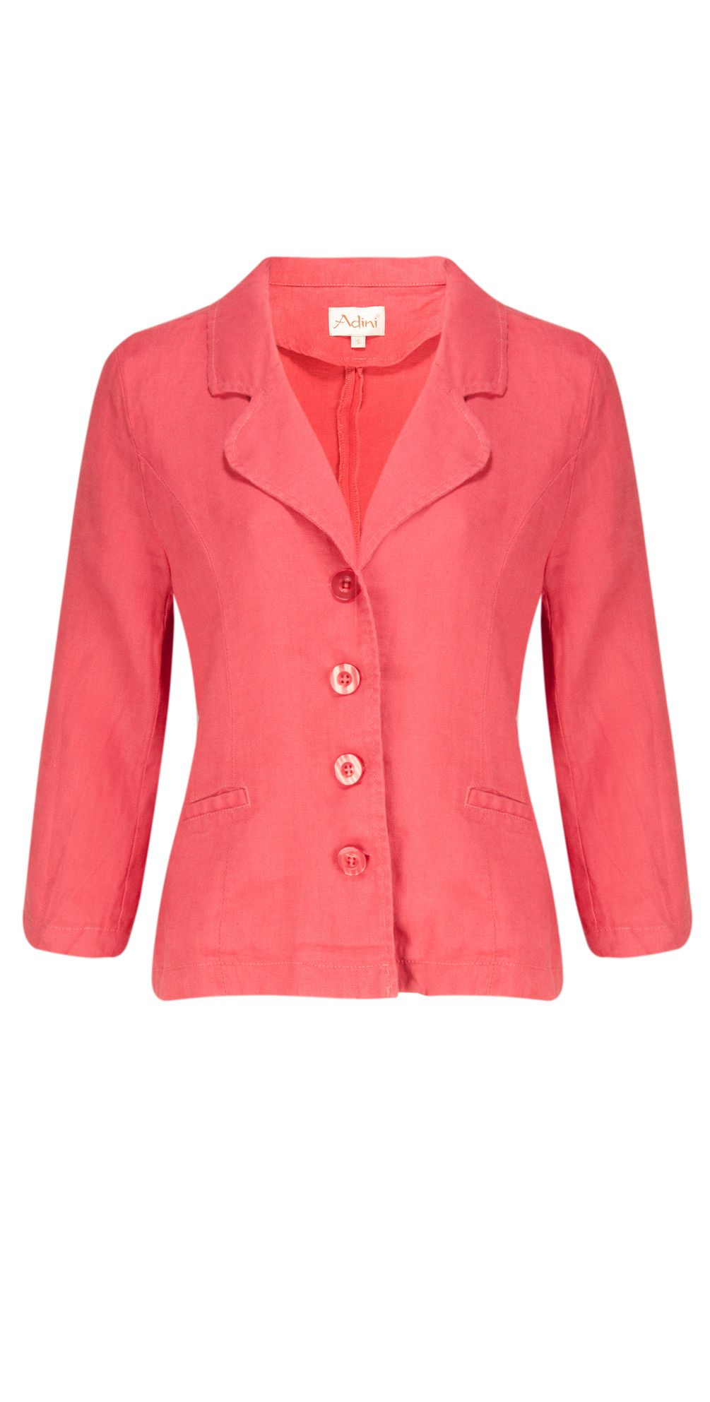 Adini Premium Solid Linen Jacket in F/Rose