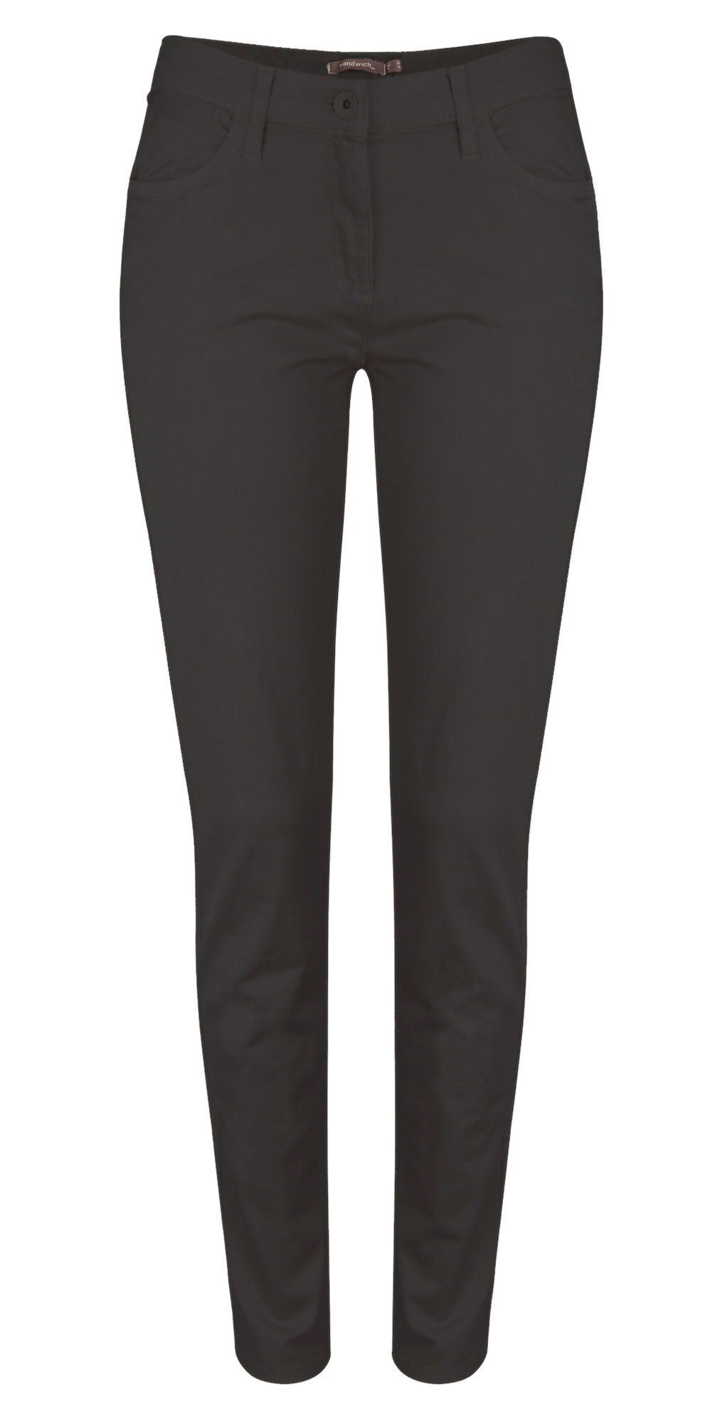 Sandwich Clothing Satin Stretch Skinny Pant in Dark Cloud