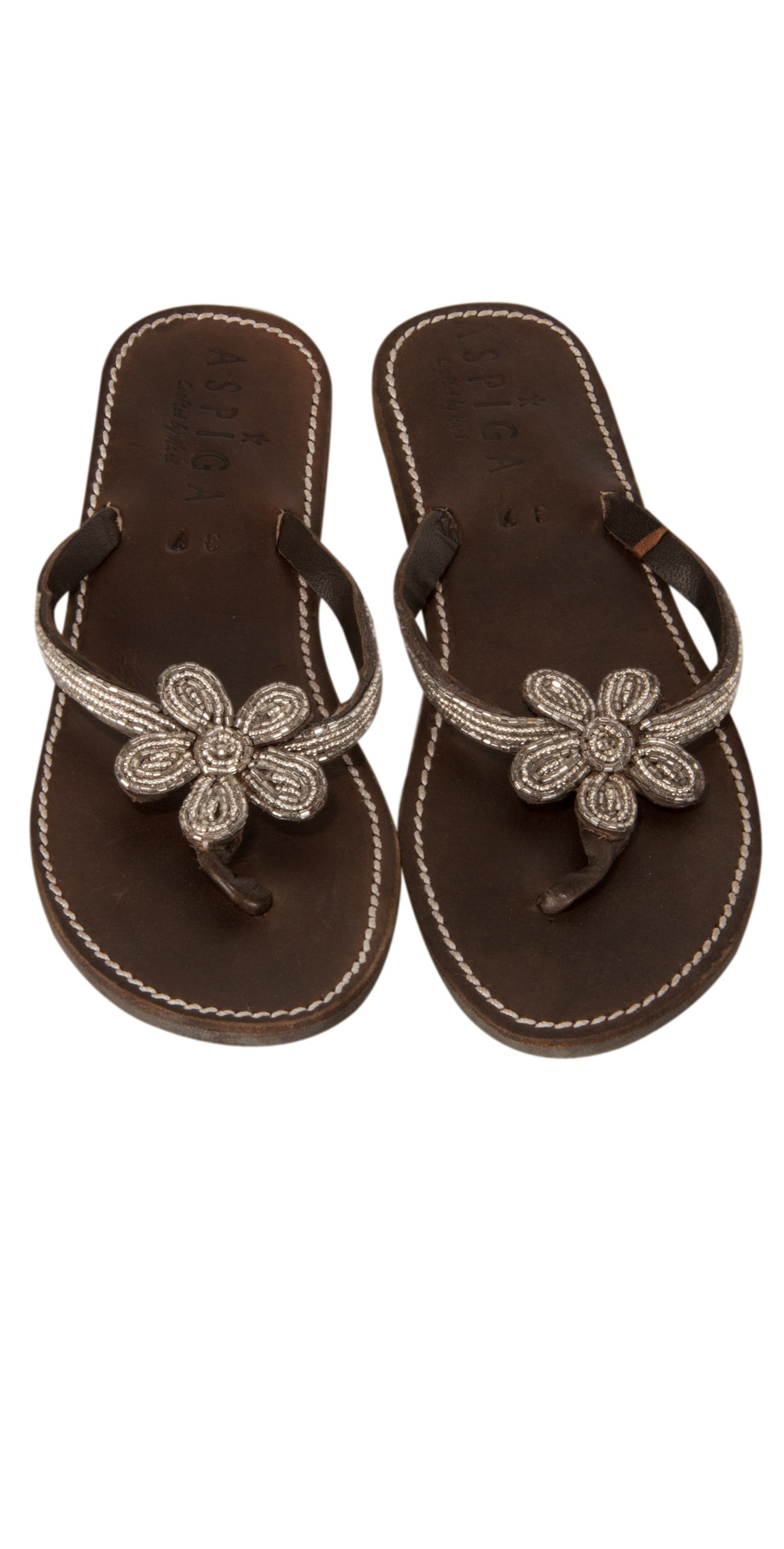 ASPIGA Single Flower Sandal in Silver