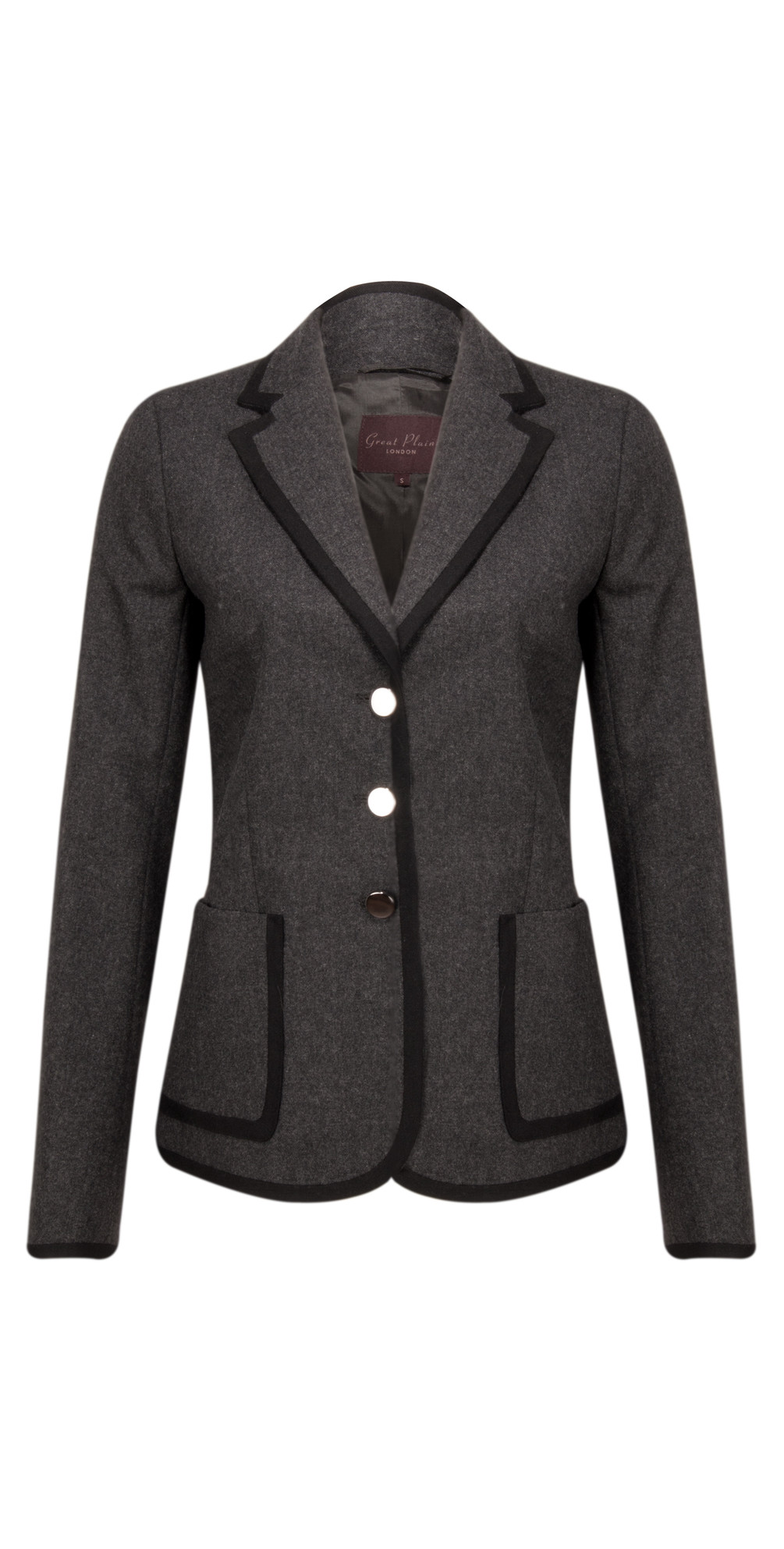Great Plains Coco Flannel Piping Jacket in Grey Mel