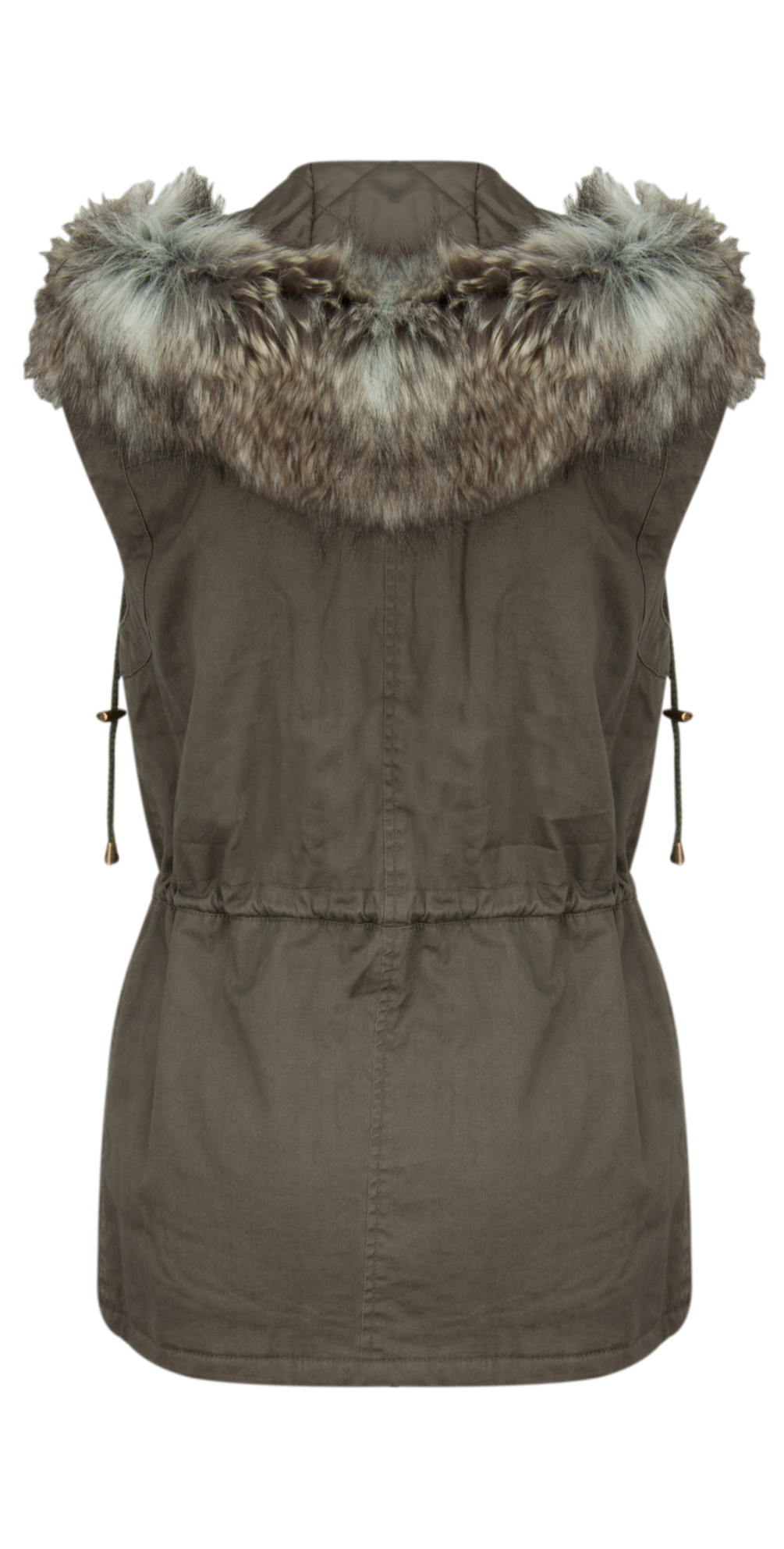 French Connection Freda Parka Hood Gilet in Tortoise