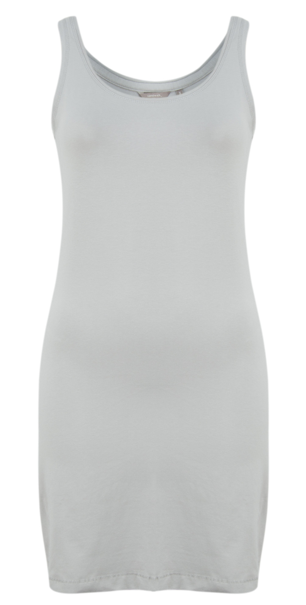 Sandwich Clothing Light Cotton Long Singlet in frost grey