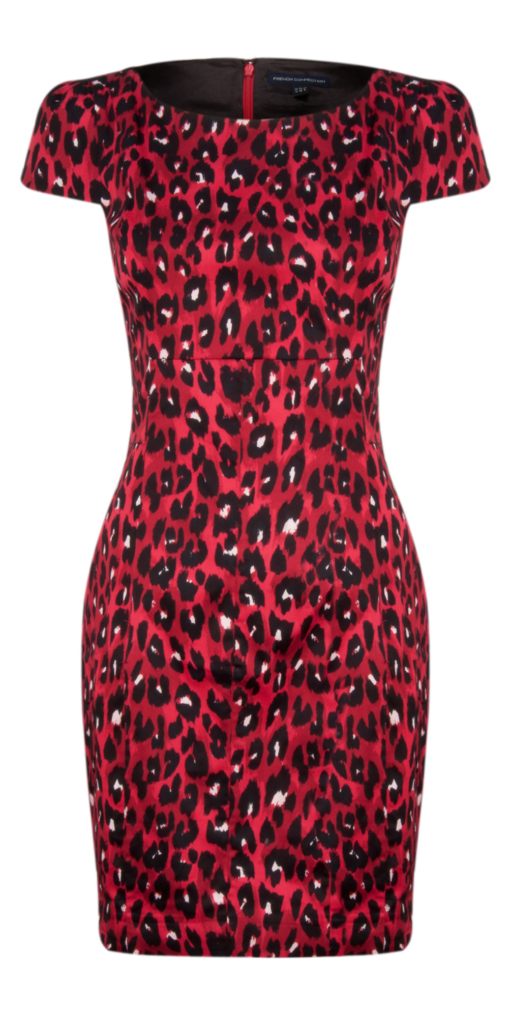 French Connection Winter Simba Slash Neck Dress in Warm Crimson
