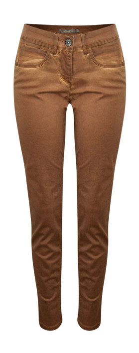 Sandwich Clothing Skinny Transfer Dyed Satin Pants in autumn leaf