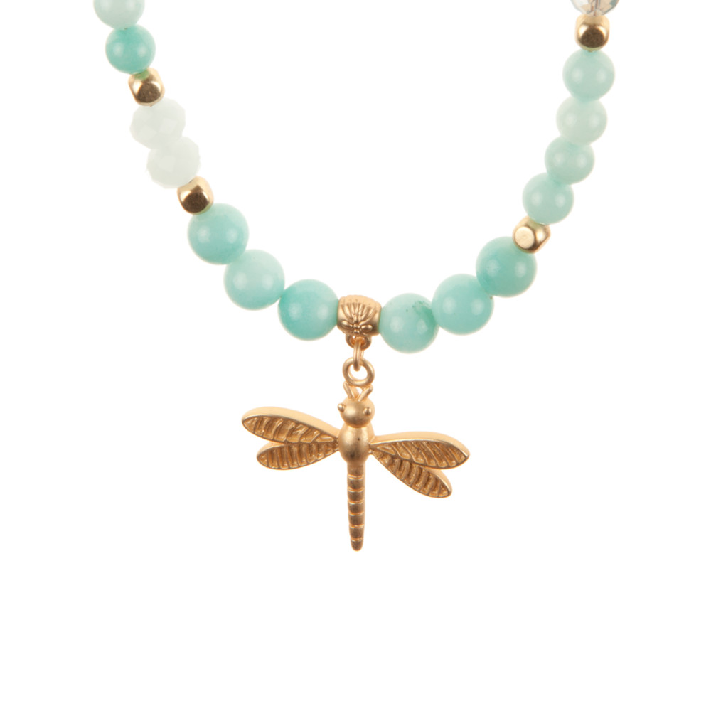 Pranella St Lucia Dragonfly Necklace in Turquoise