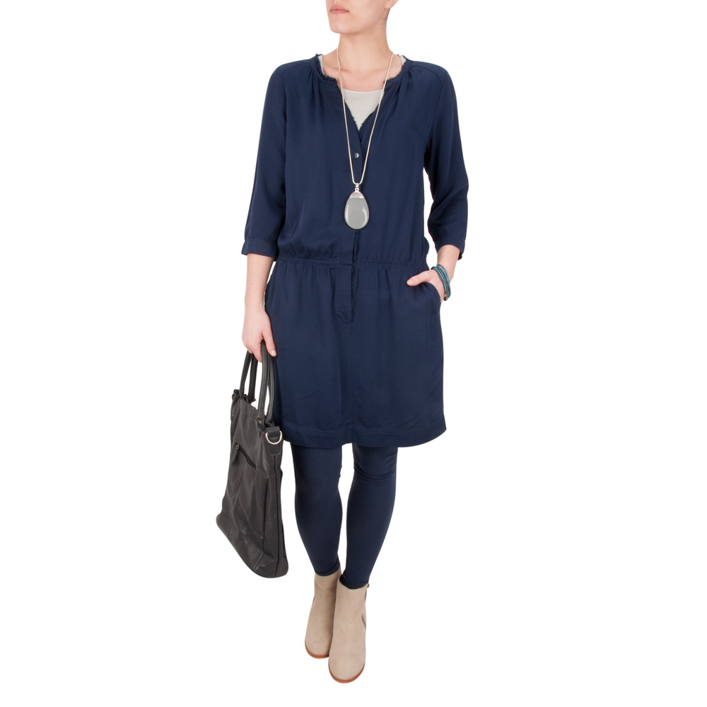 Sandwich Clothing Viscose Twill Dress in Navy