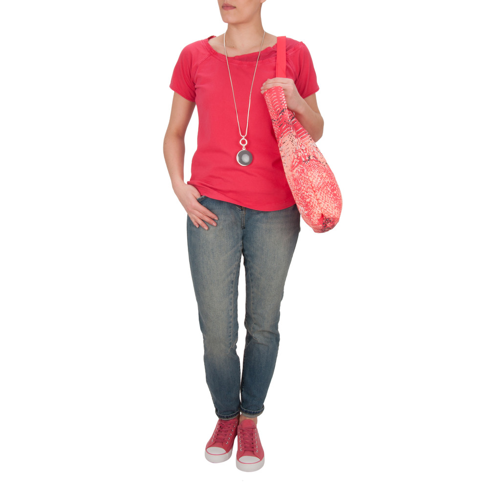 Sandwich Clothing Heavy Single Jersey Top in Bright Coral