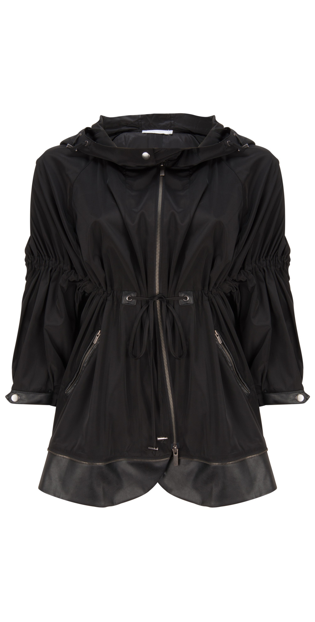Lauren Vidal Shiny Mac Coat in Noir Black