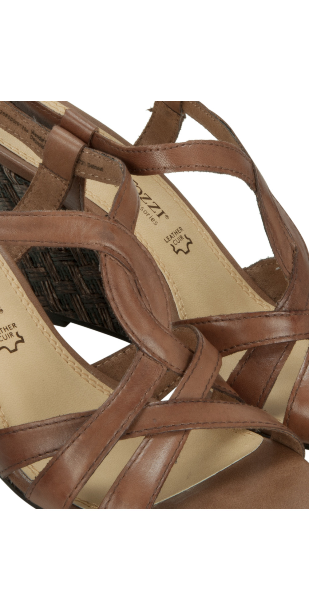 Marco Tozzi Leather Wedge Sandal in Muscat