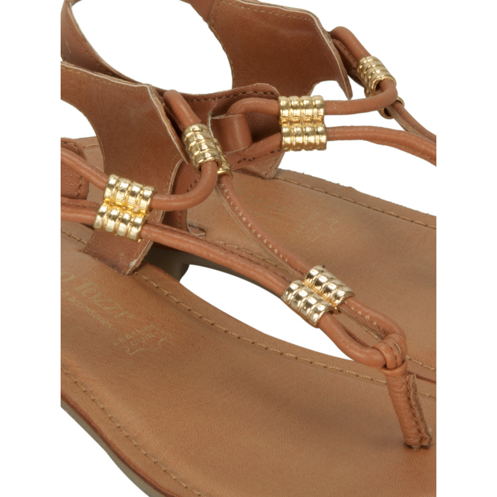 Marco Tozzi Leather Sandal in Cognac