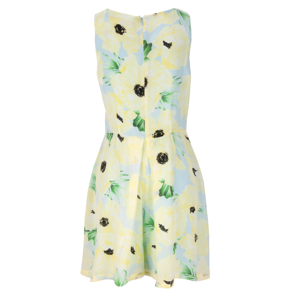 French Connection Holiday Poppy Silk Playsuit in Ice Cooler