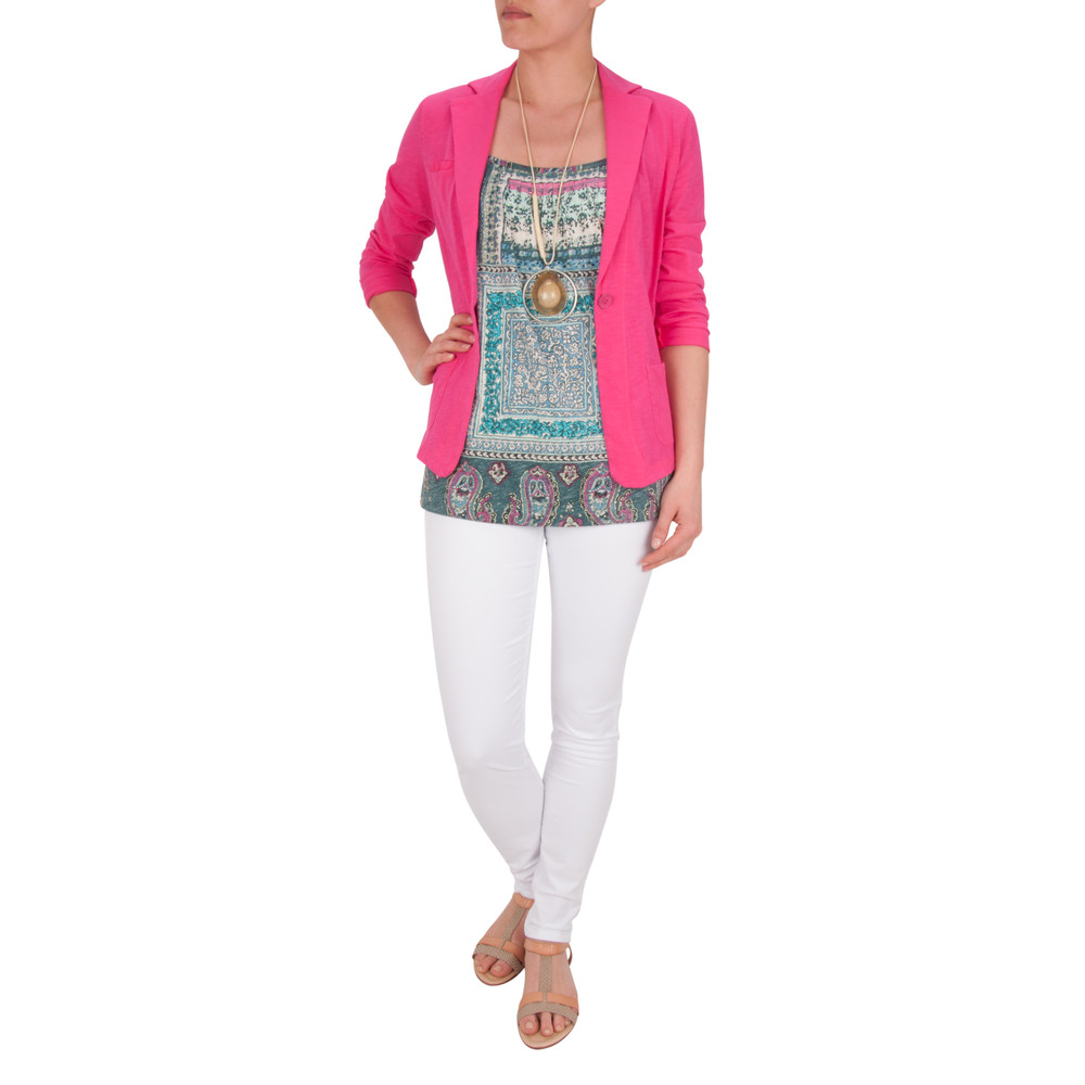 Sandwich Clothing Cotton Slub Blazer in Fuchsia