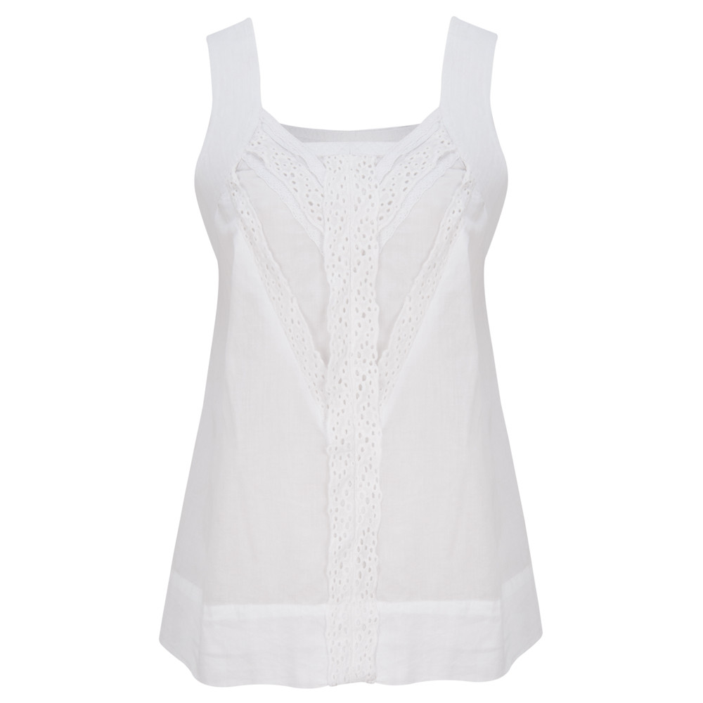 Noa Noa Easy Anglaise Sleeveless Top in White