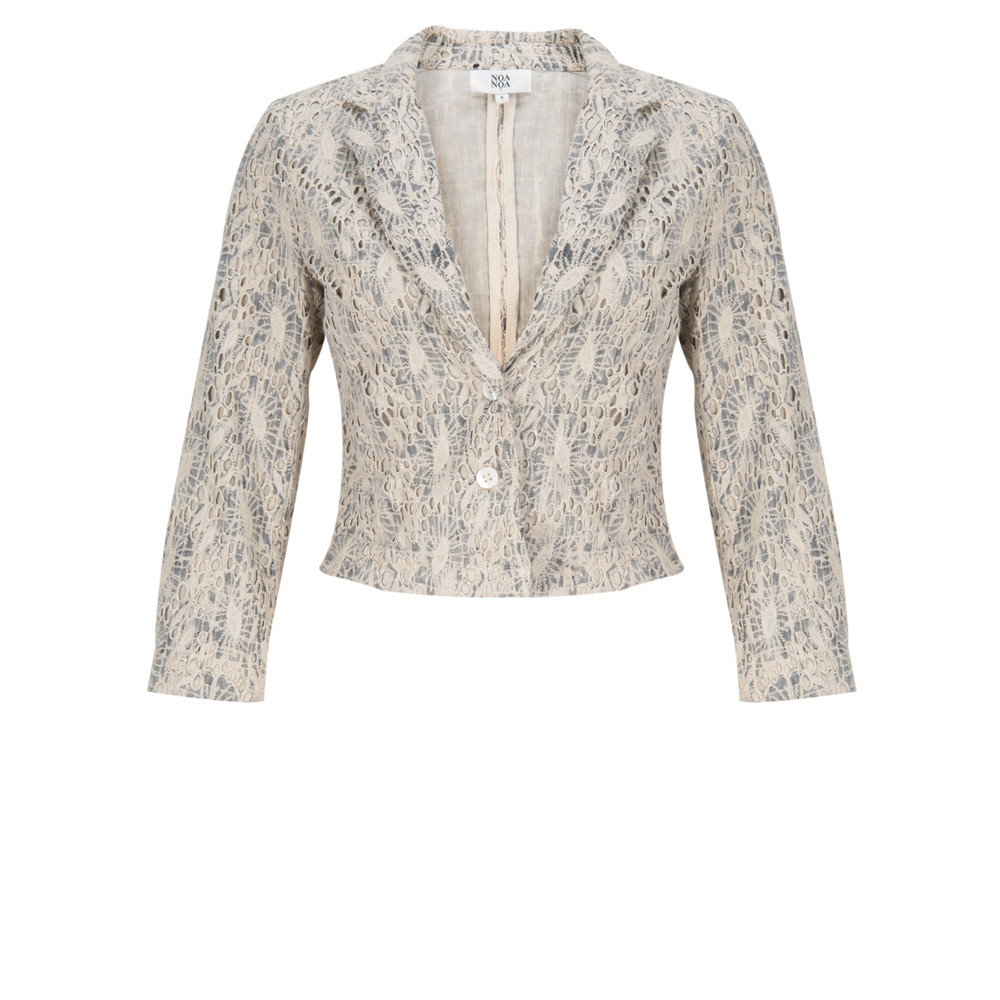 Noa Noa Printed Lace Jacket in Black