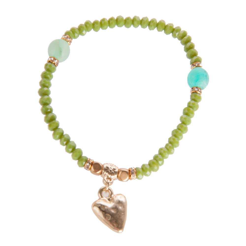Pranella Bombay Mix Crystal Bracelet in Green