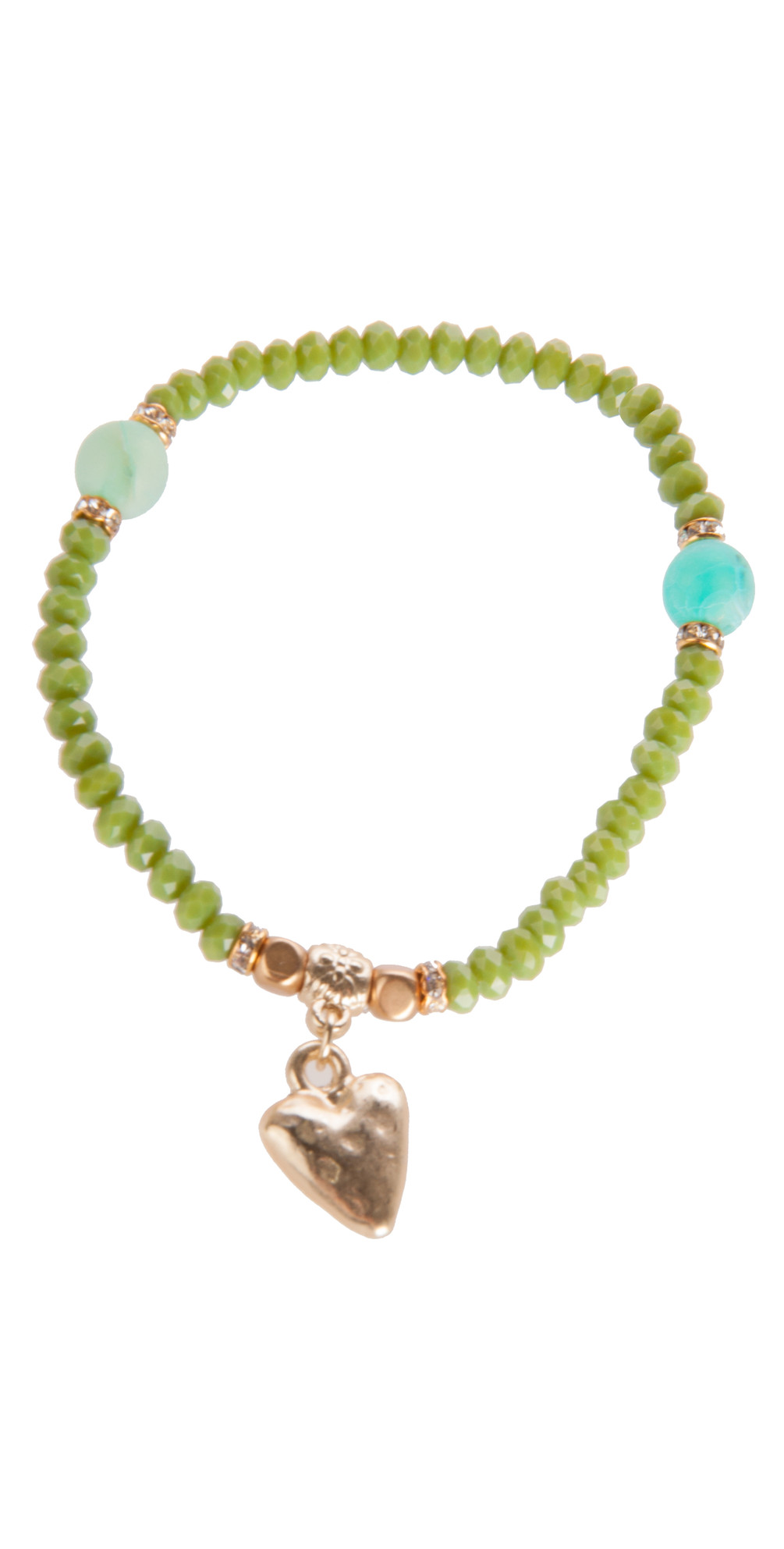Pranella Bombay Mix Crystal Bracelet in Green