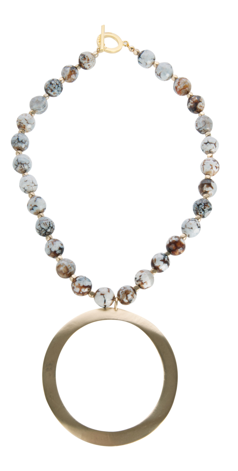 Pranella Tibetan Mabel Hoop Necklace in Brown