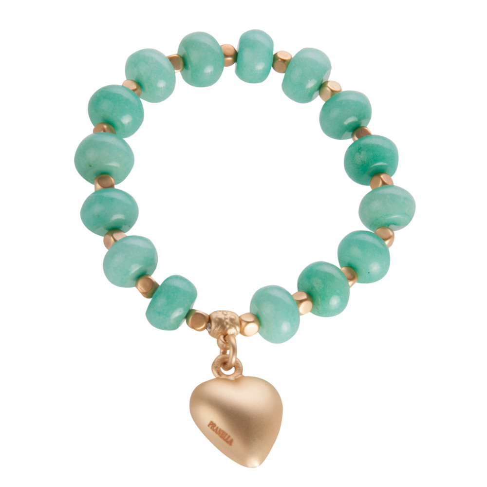 Pranella Bombay Shamrock Heart Bracelet in Aqua
