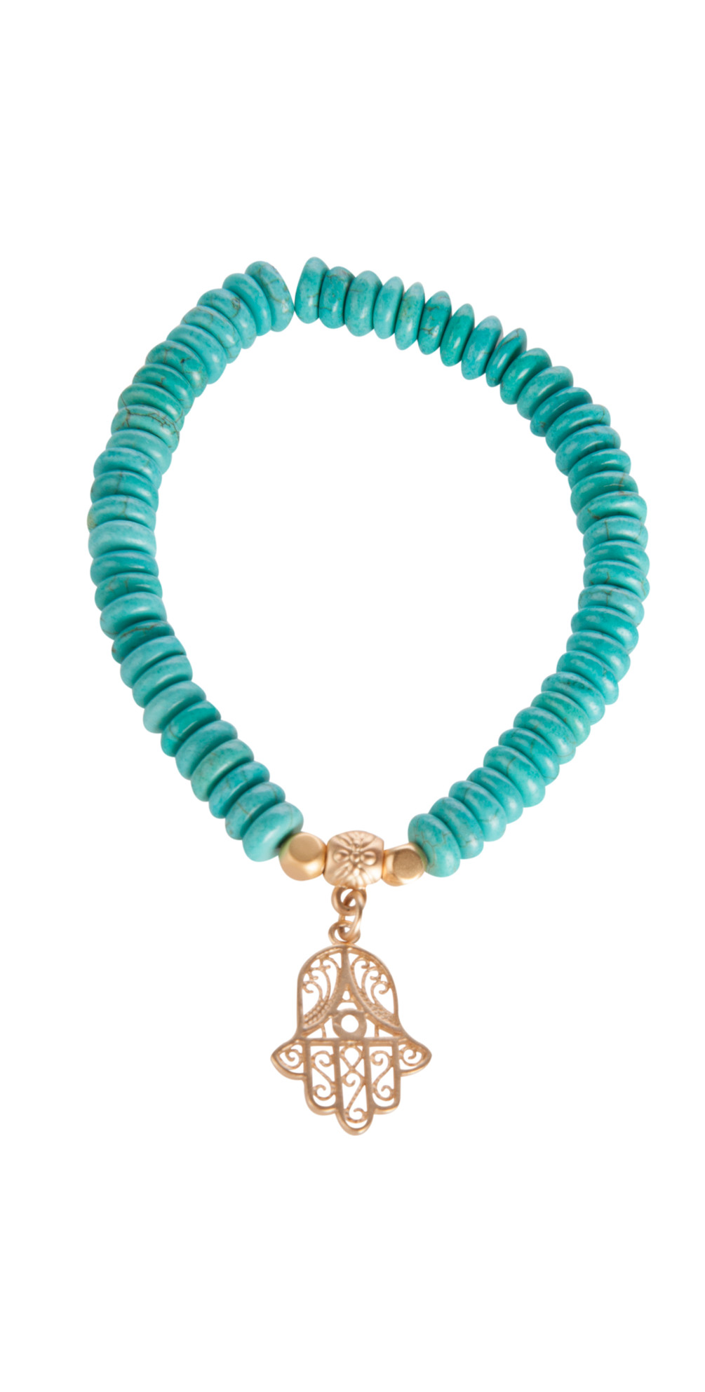 Pranella Susu Hamsa Palm Bracelet in Turquoise