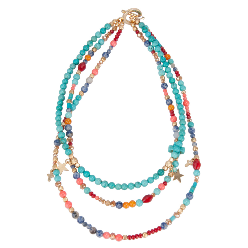 Pranella Indio Cross & Star Necklace in Multicolour
