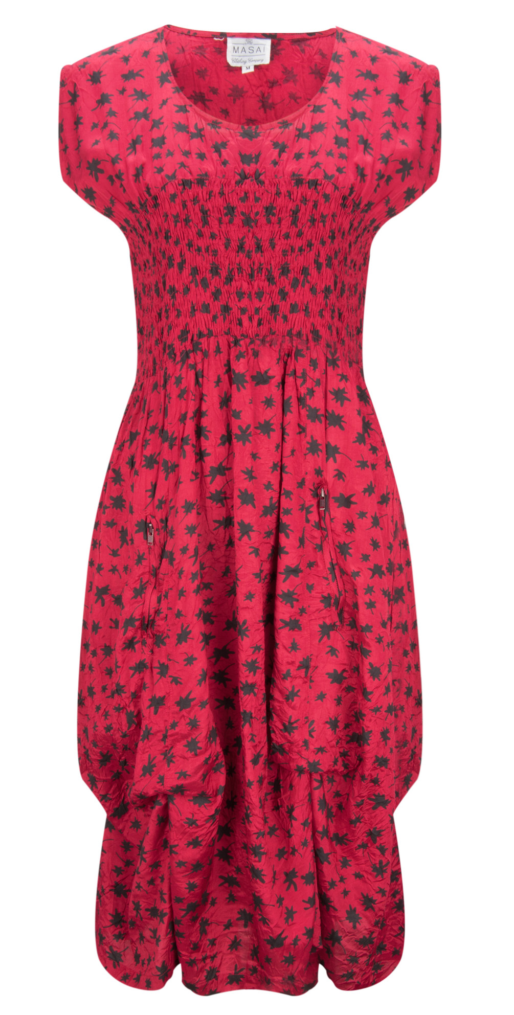Masai Clothing Fitted Ozana Dress in 661-Heart Red Print