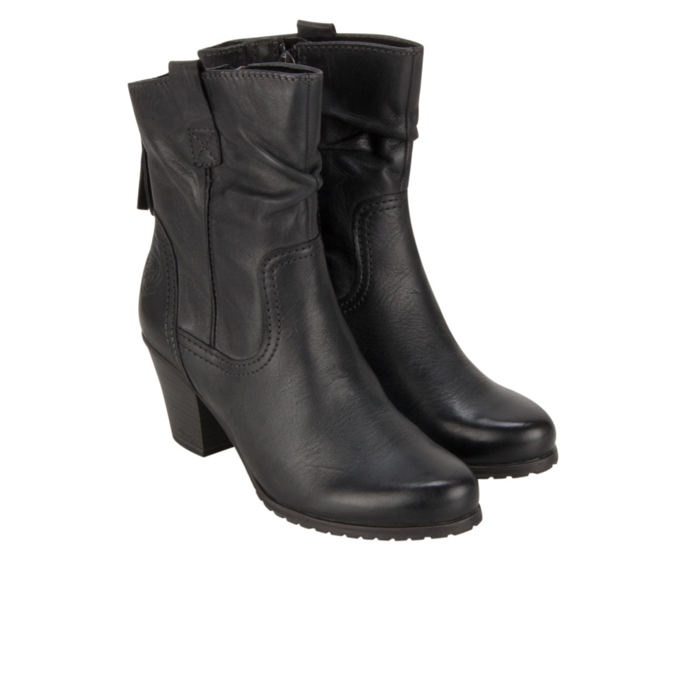 Marco Tozzi Leather Ankle Boot in Black