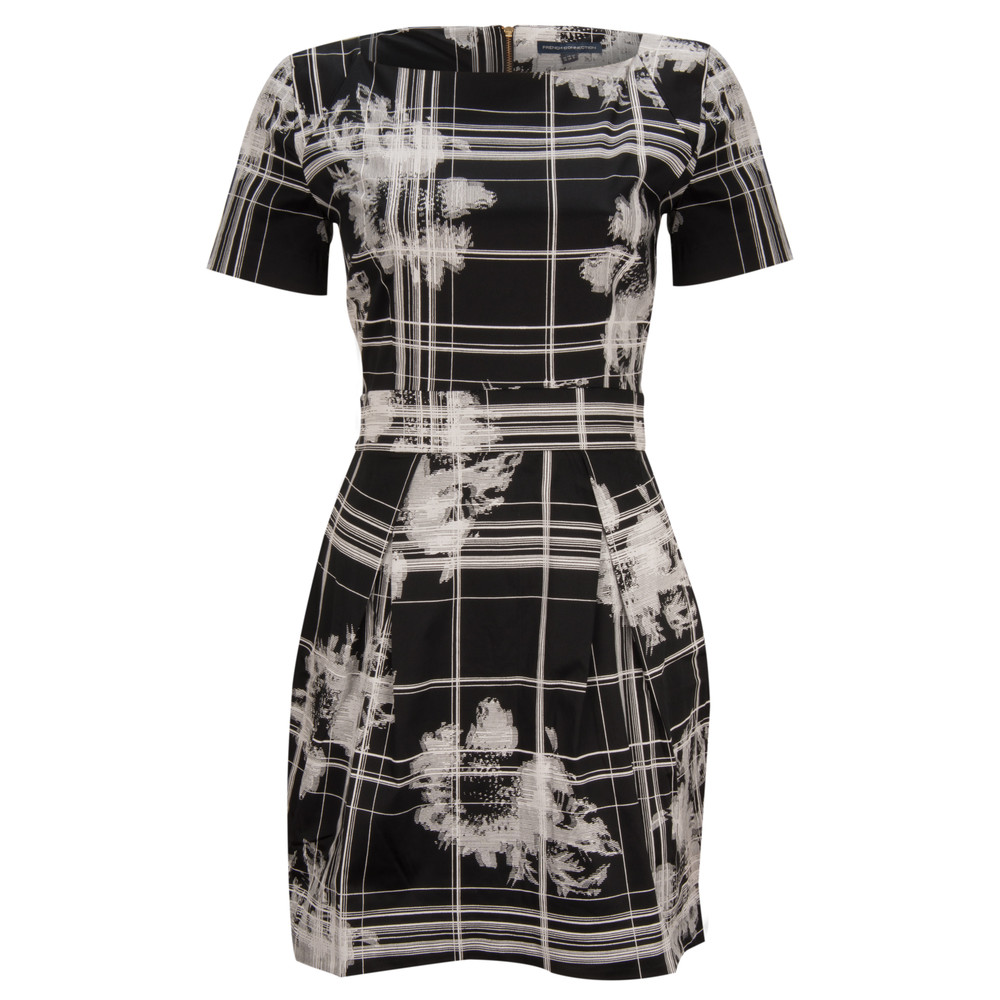 French Connection Wilderness Check Dress in Black