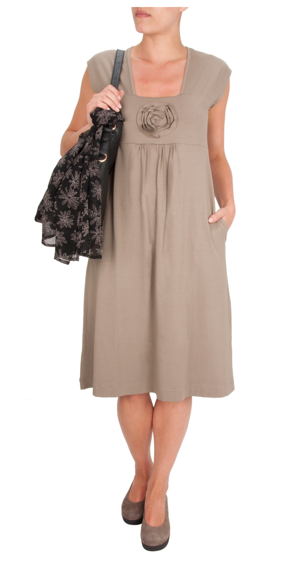 Masai Clothing Orly Fitted Dress in 091-Khaki