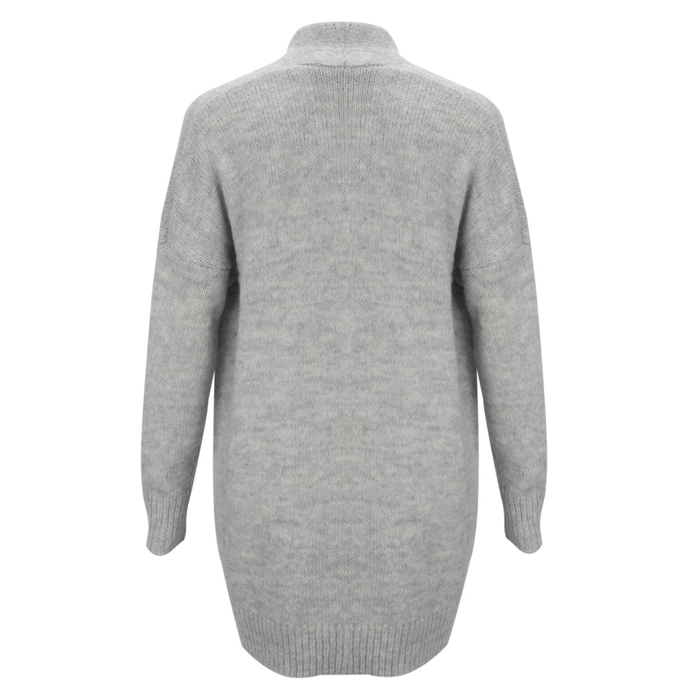 French Connection Winter Fluff Cardigan in Light Grey