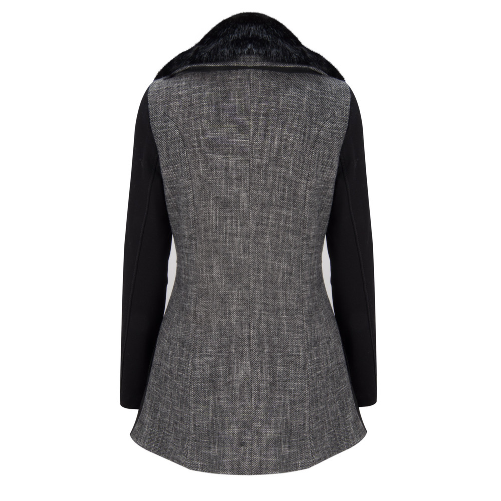 Lauren Vidal Fur Trim Vanity Jacket in Gris