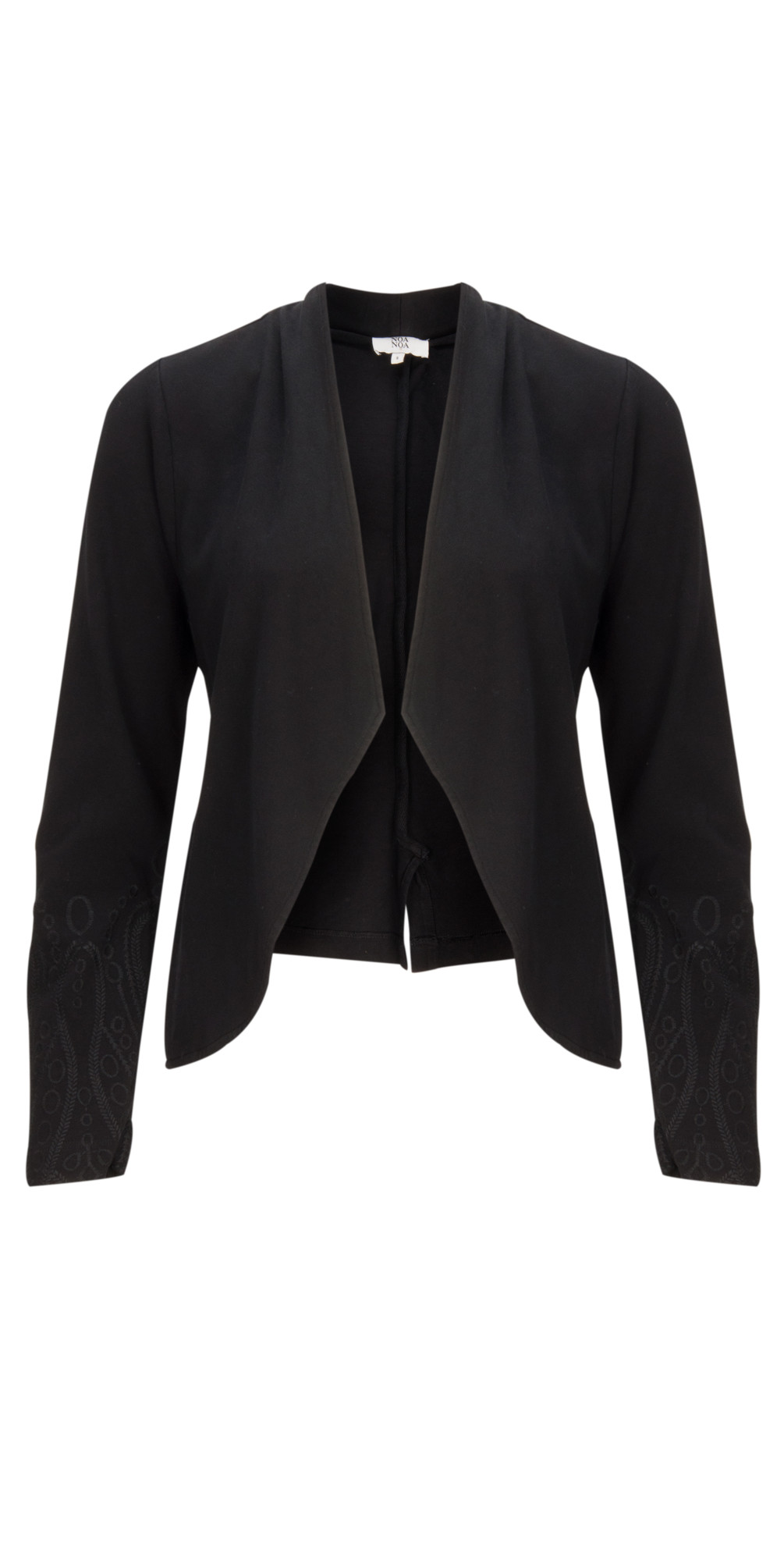 Noa Noa Long Sleeve Embroidered Jacket in Black